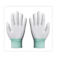 China Cleaning White PU Finger Coated 13 Gauge Nylon Work Gloves for sale