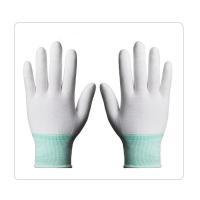 China Cleaning White PU Finger Coated 13 Gauge Nylon Work Gloves for sale