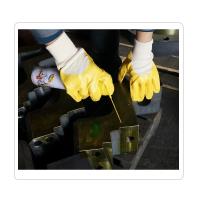 China Nitrile Half Coating Interlock Liner Water Resistant Gloves for sale
