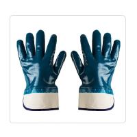 China Blue Nitrile Heavy Duty Grease Resistant Water Tight Gloves for sale
