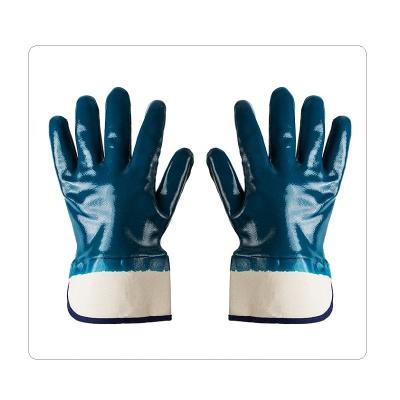 China Blue Nitrile Heavy Duty Grease Resistant Water Tight Gloves for sale