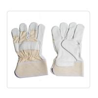 China Rubberized Cuff Leather Safety Gloves for sale