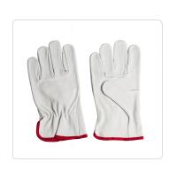 China Personal Protective White Driving Jersey Lining Leather Safety Gloves for sale