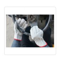 China Personal Protective White Driving Jersey Lining Leather Safety Gloves for sale