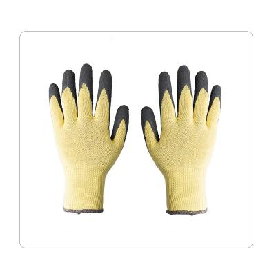 China Warehouse Grey Rubber Palm Dipping 10 Gauge Thick Polyester Industrial Work Gloves for sale