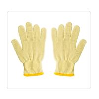 China Yellow Aramid Fiber Cotton Heat Resistant Gloves for sale