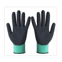 China Turquoise Green Nylon Spandex Knit Industrial Use Mechanics Safety Protective Latex Gloves for sale