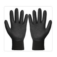 China Black Acrylic And Polyester Yarn Nitrile Winter Gloves Extra Thick for sale