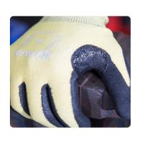 China Automotive Industry Yellow Elastic Protective Secutiry Cut Proof Gloves With Black Sandy Nitrile for sale