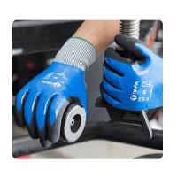 China Mechanical Operation Blue Color Oil Field XXL Cut Resistant Work Gloves for sale