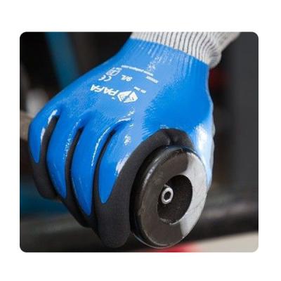 China Mechanical Operation Blue Color Oil Field XXL Cut Resistant Work Gloves for sale