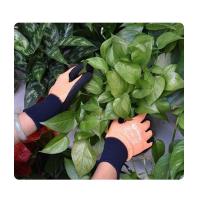 China Orange Polyester Seamless Liner Ultimate Dexterity Rubber Protective Gardening Gloves for sale
