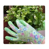 China Green Bamboo Knitted Sandy Latex Gloves For Cutting And Watering The Flower for sale