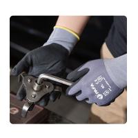 China 15G Grey Nylon/Spandex Foam Nitrile Protective Work Gloves for sale
