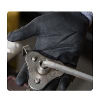 China 15G Grey Nylon/Spandex Foam Nitrile Protective Work Gloves for sale