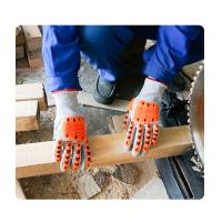 China Orange TPR On Back Cut Level 3 Impact Safety Gloves With PU Coating For Warehousing for sale