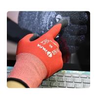 China Touch Screen Three Fingers Red 15 Gauge Nylon Spandex Gloves For Daily Housework for sale