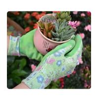 China Kids Gardening Bamboo Fiber Knit With Green Latex Coating Work Gloves for sale