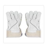 China Rubberized Cuff Leather Safety Gloves for sale