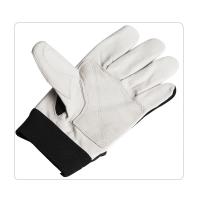 China Driving Thick Black Elastic Cuff Sheep Leather Gloves for sale