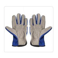 China Motorcycle Driving Cow Split Leather Safety Gloves for sale