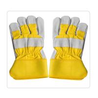 China Men Rubberized Cuff Half Lining Cow Split Leather Gloves for sale