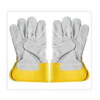 China Men Rubberized Cuff Half Lining Cow Split Leather Gloves for sale