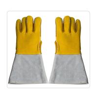 China Construction Long Cuff Half Lining Welding Work Gloves for sale
