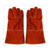 China Winter Red Cow Split Leather Welding Work Gloves for sale