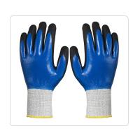 China Mining & Construction Double Nitrile Dipping 13G Cut Resistant Safety Gloves for sale
