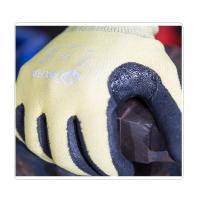 China Yellow HPPE Liner Nitrile Palm Coating Cut Resistant Gloves For Sharp Small Parts Handling for sale