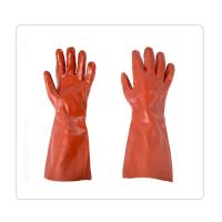 China PVC Dipped Cotton Liner Long Chemical Resistant Gloves for sale