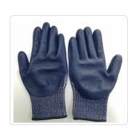China Heavy Duty Blue HPPE Knit Cut Proof Safety Gloves Foam Nitrile Dipping On Palm for sale