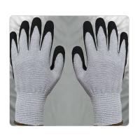 China Breathable Facility Maintenance Grey Bamboo Fiber Sandy Nitrile Gloves for sale