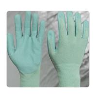 China Environmental Protection Nitrile Palm Green Bamboo Fiber Hand Safety Gloves for sale