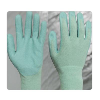 China Environmental Protection Nitrile Palm Green Bamboo Fiber Hand Safety Gloves for sale