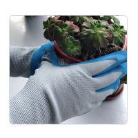 China 13 Gauge Polyester Liner Protective Gardening Latex Gloves For Fertilizer and Loosen The Soil for sale