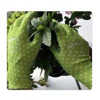 China Urban Park Service And Afforestation Green Polyester Nitrile Gloves for sale