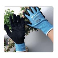 China 15 Gauge Blue Nylon Women's Black Nitrile Dipping Touch Garden Gloves for sale