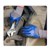 China Nylon Knitting Black Nitrile Protective Men Heavy Duty Work Gloves Medium Size for sale