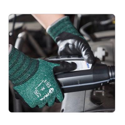 China Men Winter Warm Oil Resistant Terry Brushed Knit Foam Nitrile Gloves for sale