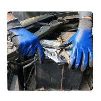 China Waterproof Nylon Liner Double Nitrile Gloves For Heavy Duty Industry for sale