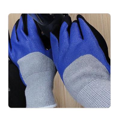 China Nitrile Double Dipping 15 Gauge Seamless Liner Industrial Work Gloves for sale