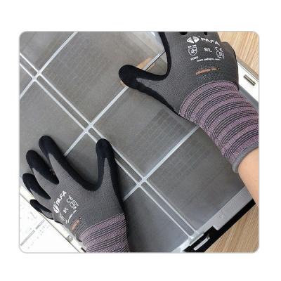 China Cleaning Grey Nylon Liner Ladies Nitrile Work Gloves for sale