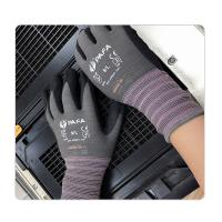 China Cleaning Grey Nylon Liner Ladies Nitrile Work Gloves for sale