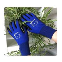 China 13 Gauge Blue Polyester Knit Construction And Automotive Hand Nitrile Gloves for sale