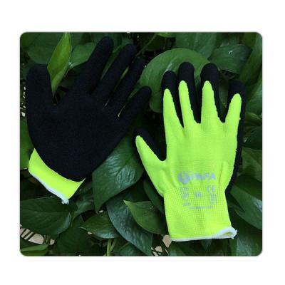 China Kids Gardening And Agriculture Polyester Yarn Nitrile Gloves for sale