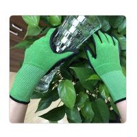 China Household Green Breathable Green Bamboo Fiber Liner Foam Nitrile Coated Gloves for sale