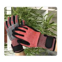 China Industrial Use 13 Gauge Red HPPE ANSI Level 4 Cut Resistant Gloves With Nitrile Dipping for sale