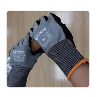 China Sandy Nitrile Palm Coated ANSI Level 5 Cut Resistant Gloves For Repairing And Warehousing for sale